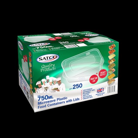 750cc Satco Microwavable Plastic Takeaway Containers for Restaurants