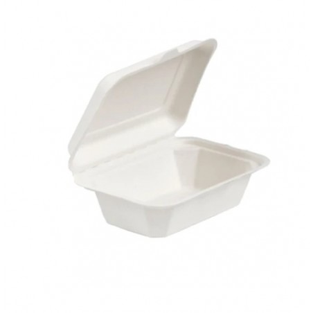 7" X 5" Bagasse Clamshell Meal Box